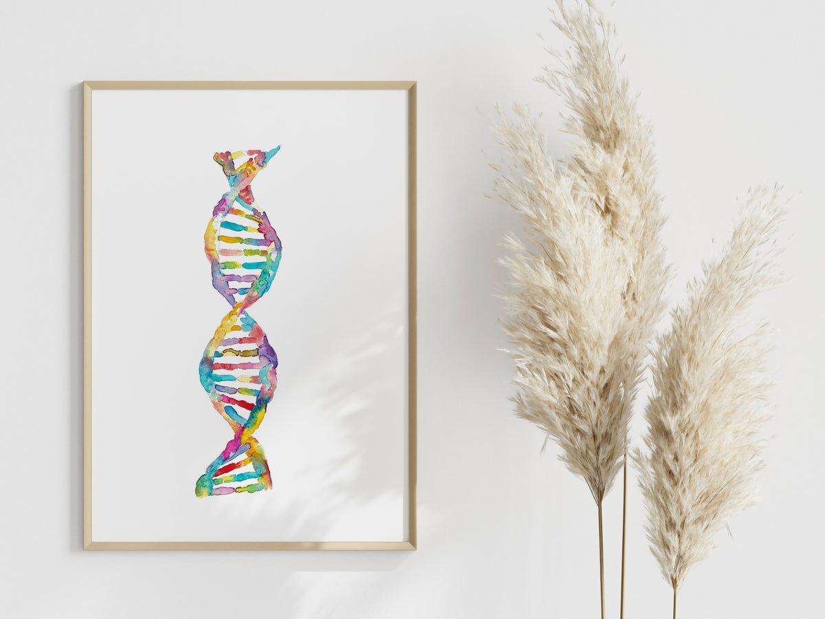 DNA genetic art print – Goodfairyart - Whimsical watercolor prints for ...